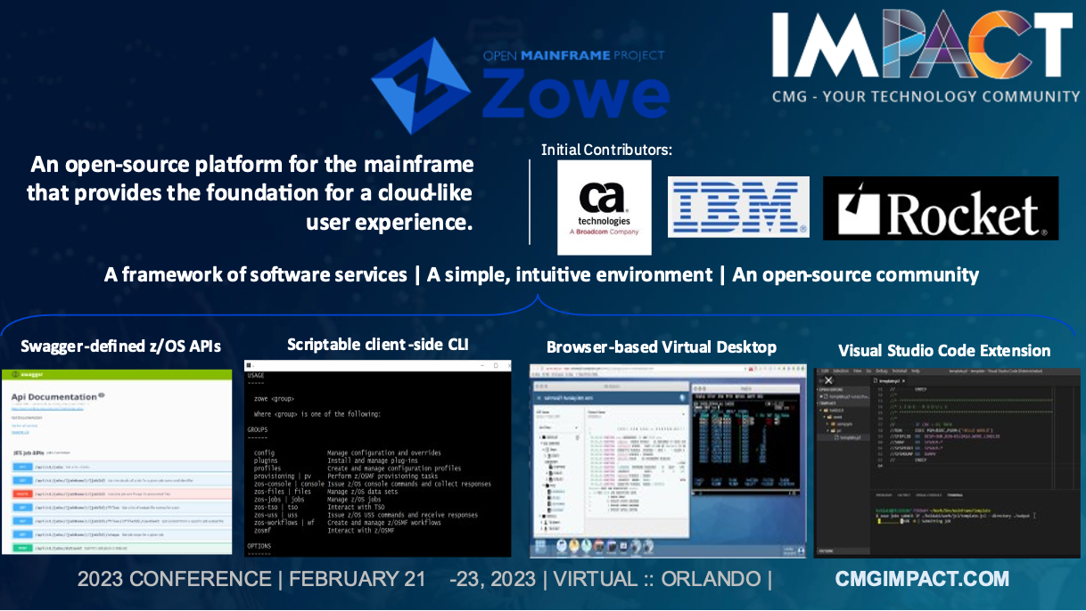 A look at Zowe @ the CMG Impact Conference - Open Mainframe Project