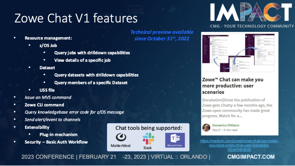 A look at Zowe @ the CMG Impact Conference - Open Mainframe Project