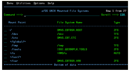 z/OS zFS ISPF Tools - Open Mainframe Project