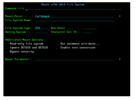 z/OS zFS ISPF Tools - Open Mainframe Project