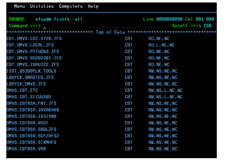 z/OS zFS ISPF Tools - Open Mainframe Project