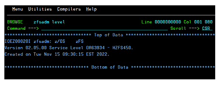 z/OS zFS ISPF Tools - Open Mainframe Project